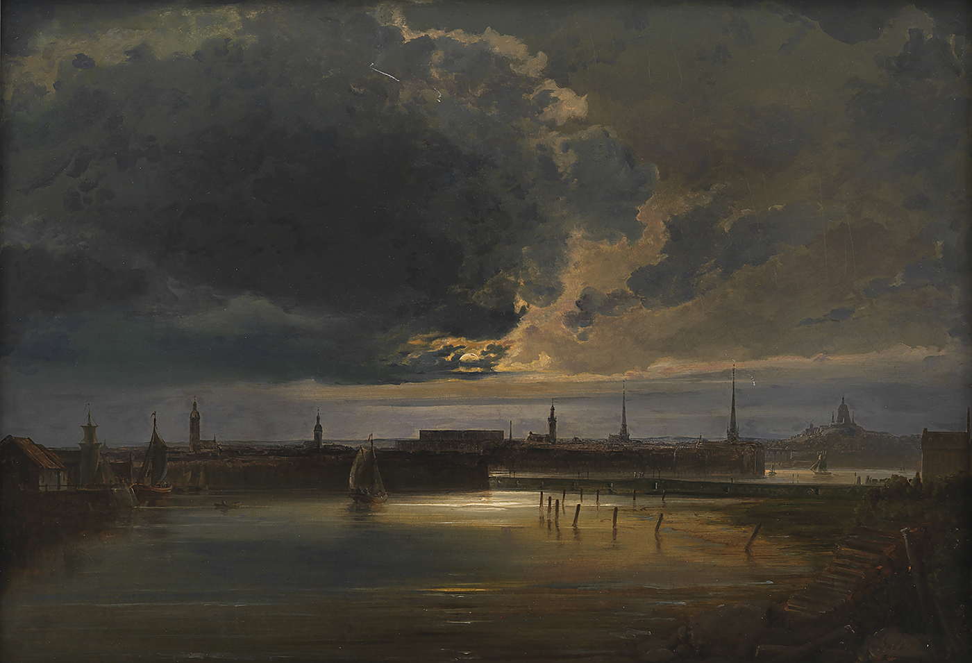 Stockholm i månsken (c.1845-49) – Document Sverige